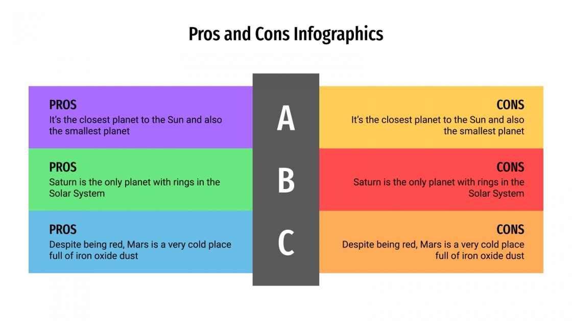 Pros and Cons Infographics for Google Slides and PowerPoint