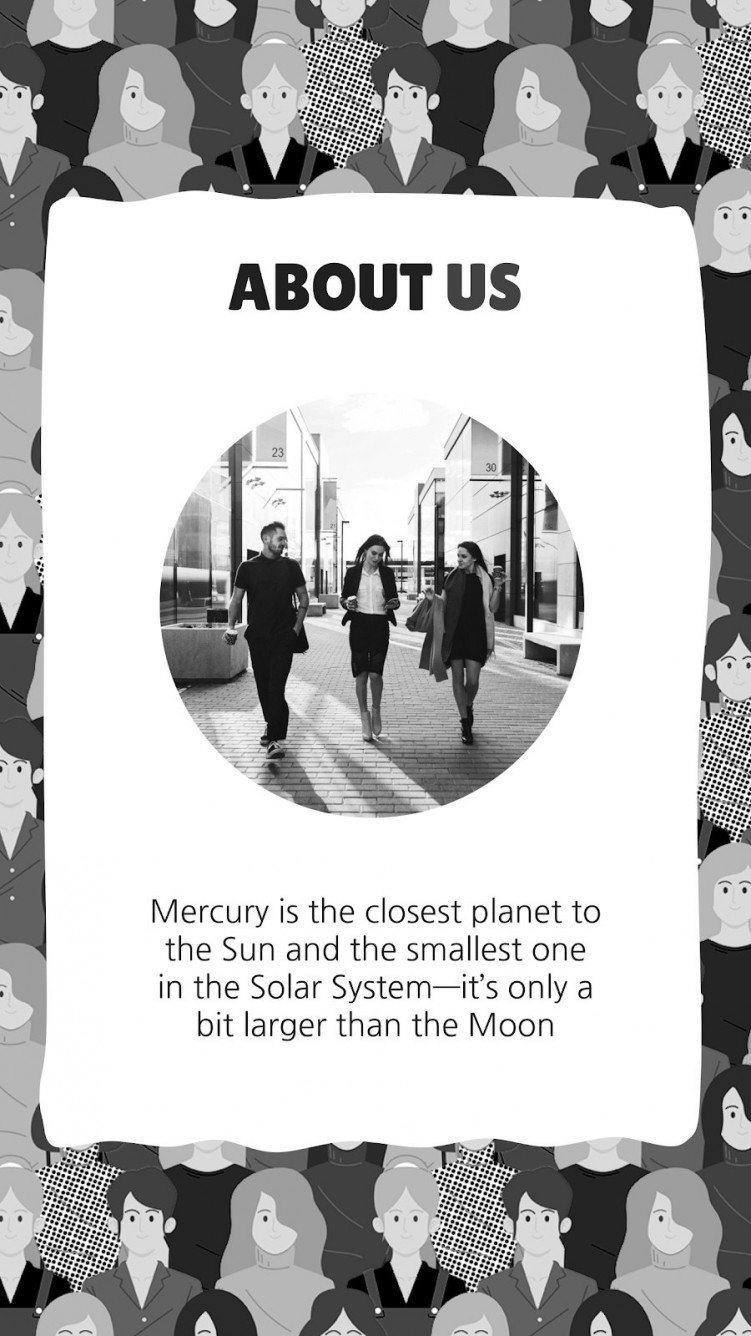 Grayscale People Backgrounds Company Profile | Google Slides