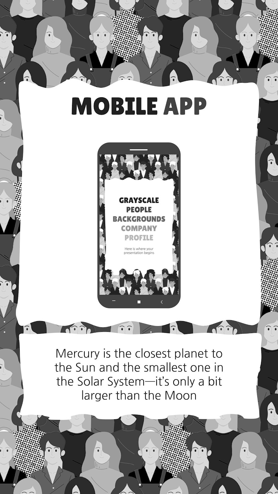 Grayscale People Backgrounds Company Profile | Google Slides