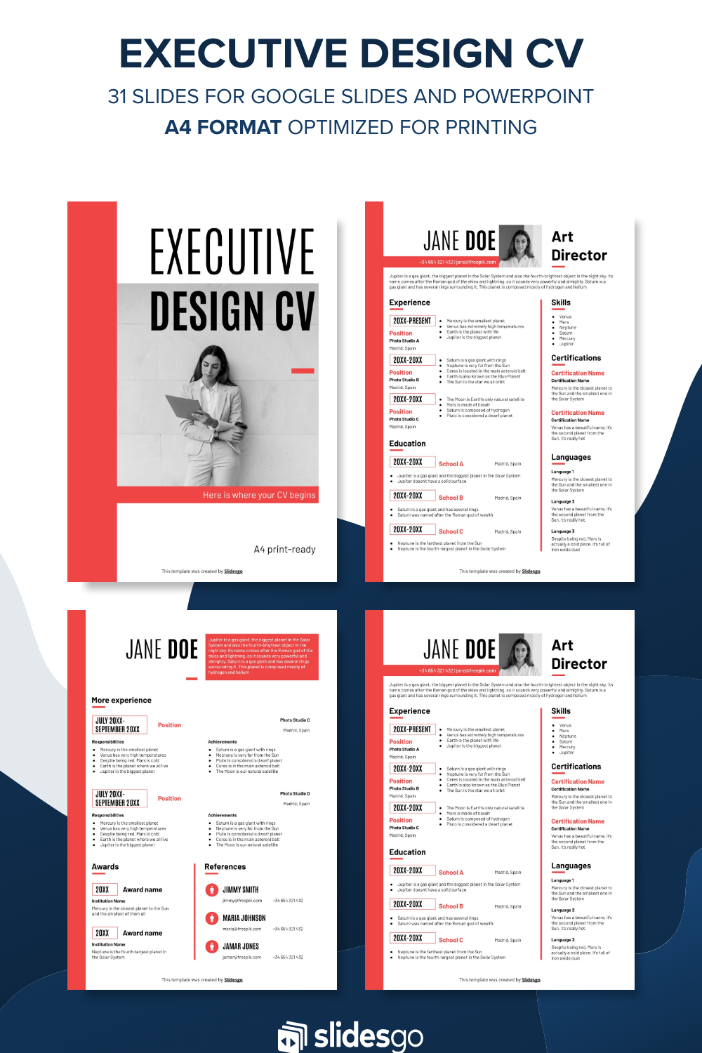 Executive Design CV | Google Slides & PowerPoint