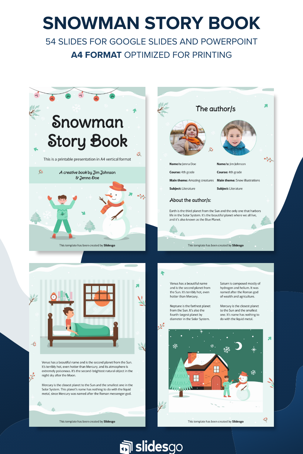 Snowman Story Book | Google Slides and PowerPoint template