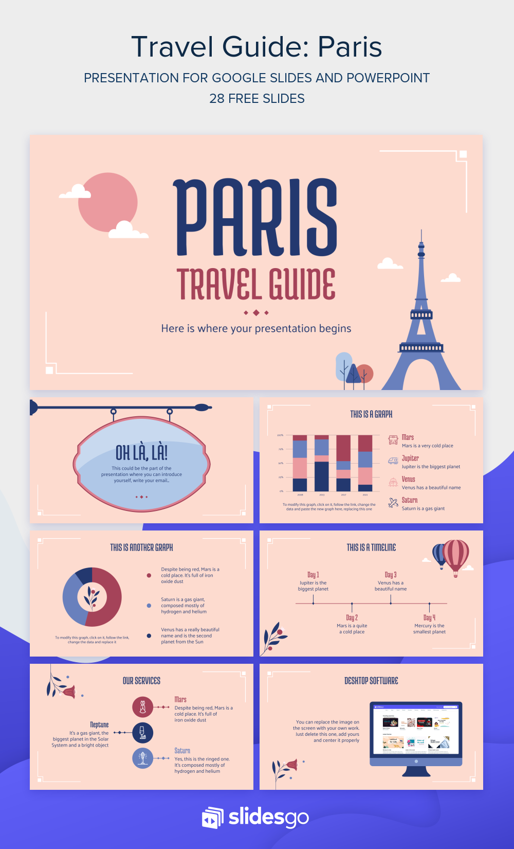 Travel Guide: Paris Google Slides and PowerPoint template