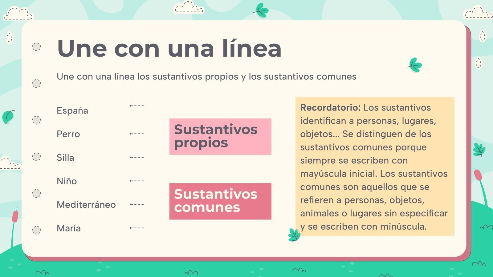Cuadernillo de actividades: adjetivos, sustantivos y verbos