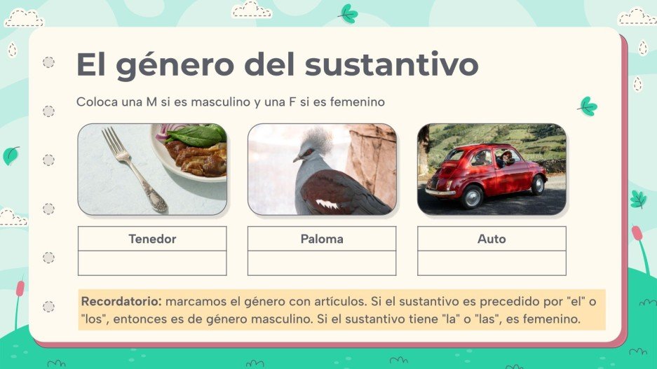 Cuadernillo de actividades: adjetivos, sustantivos y verbos