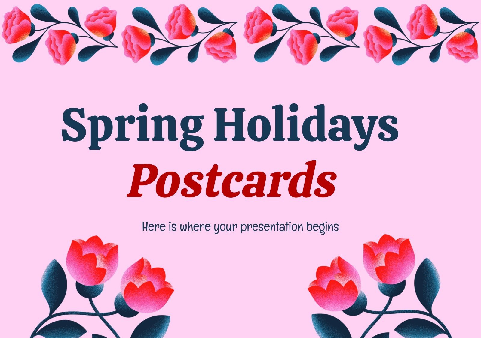 Postales para las vacaciones de primavera | Google Slides