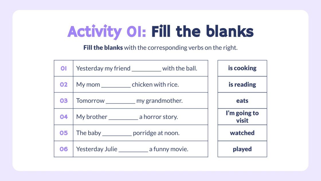 Verb Activities | Google Slides & PowerPoint