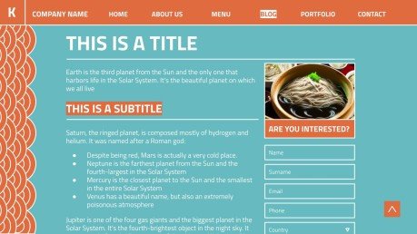 Korean Restaurant Website Design | Google Slides & PPT