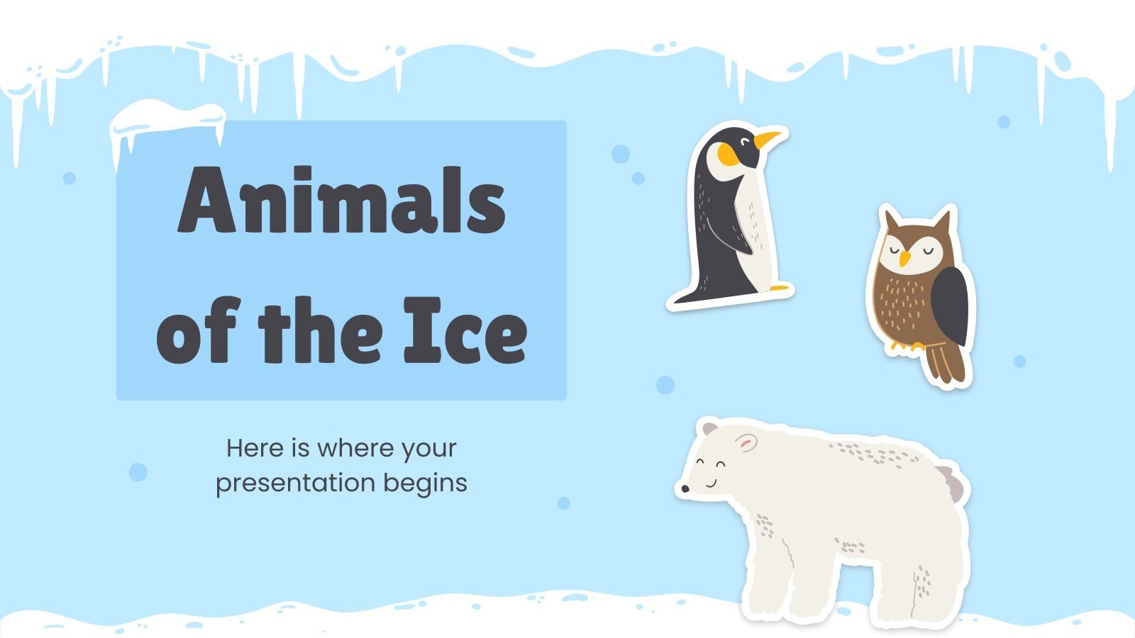 Animais que vivem no gelo | Google Slides e PowerPoint