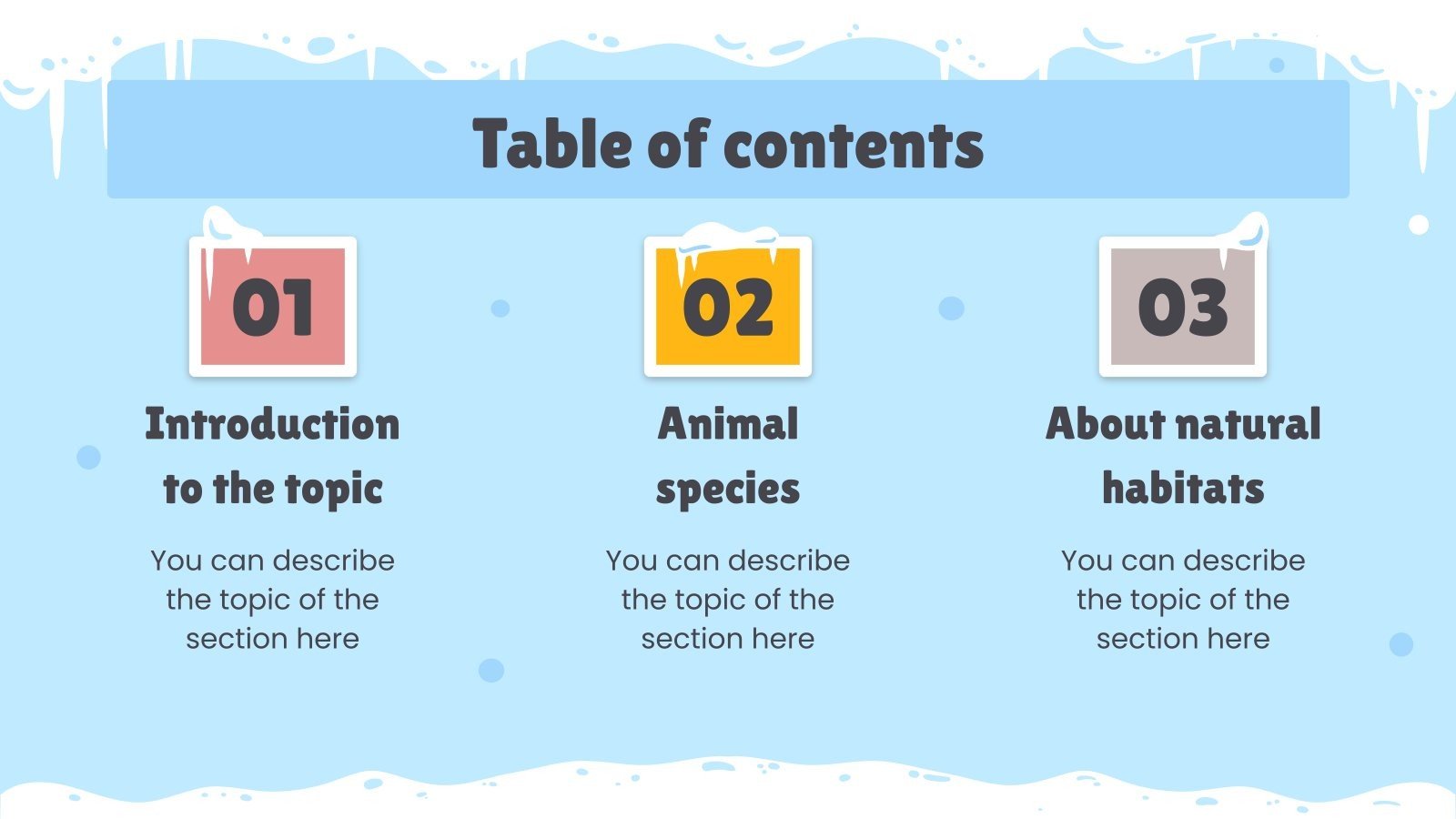 Animais que vivem no gelo | Google Slides e PowerPoint