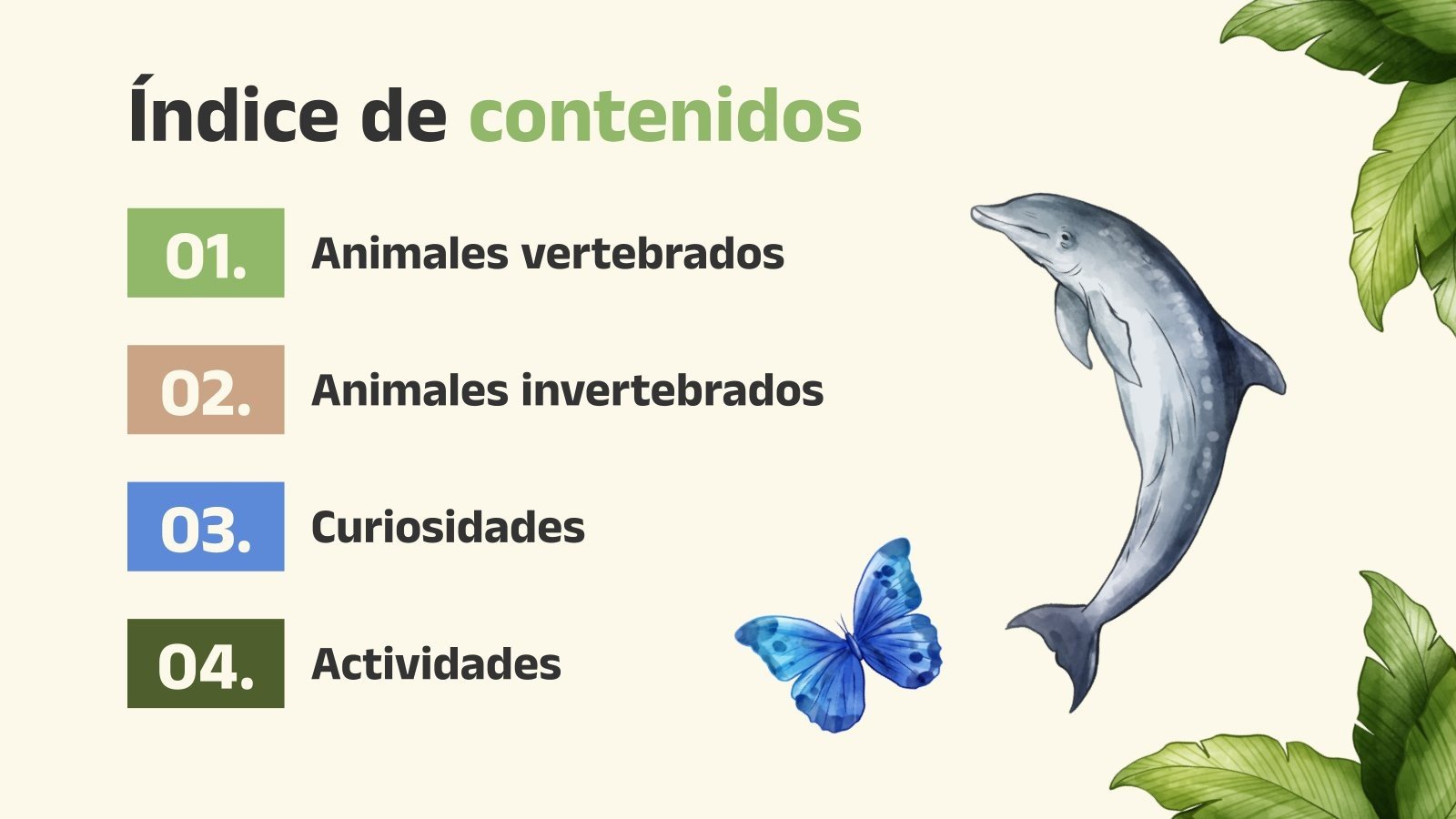 Animales vertebrados e invertebrados | Google Slides y PPT