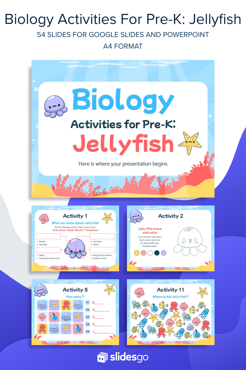 Biology Activities for Pre-K: Jellyfish | Google Slides