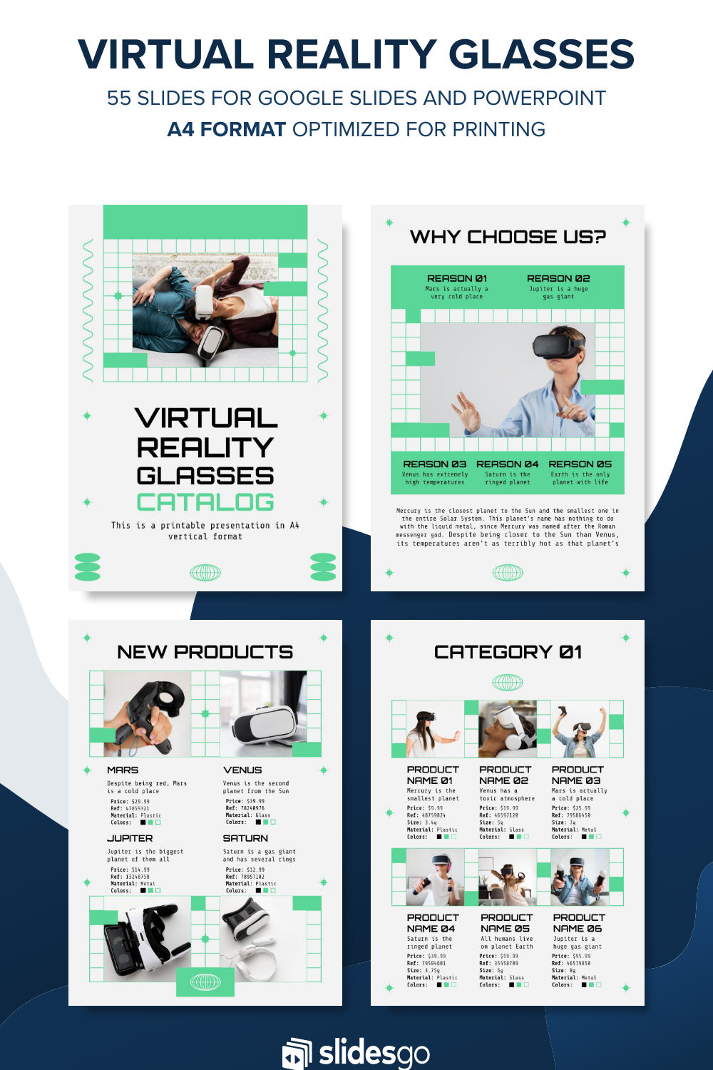 Virtual Reality Glasses Catalog | Google Slides & PPT