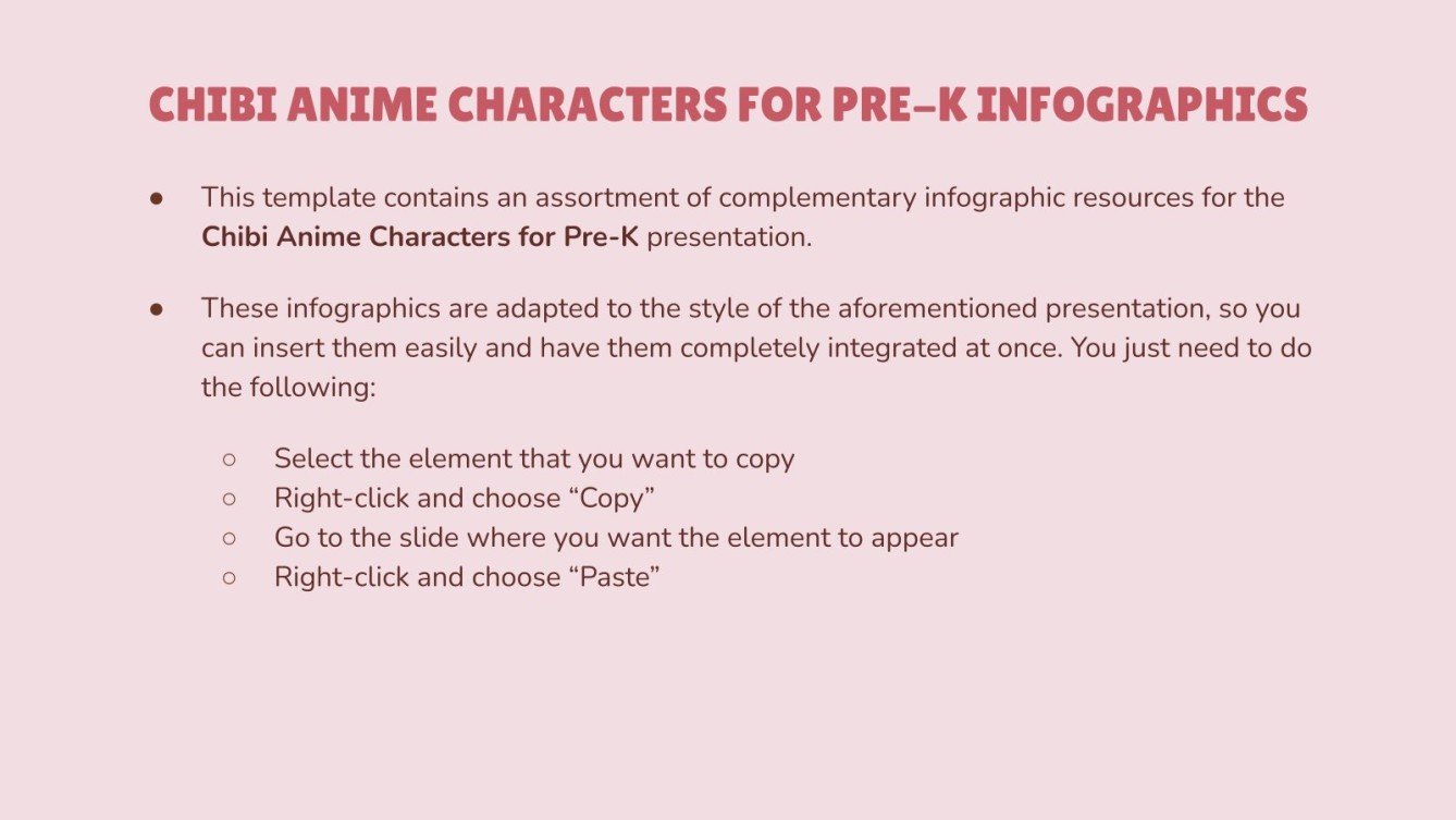 Chibi Anime Characters for Pre-K Infographics