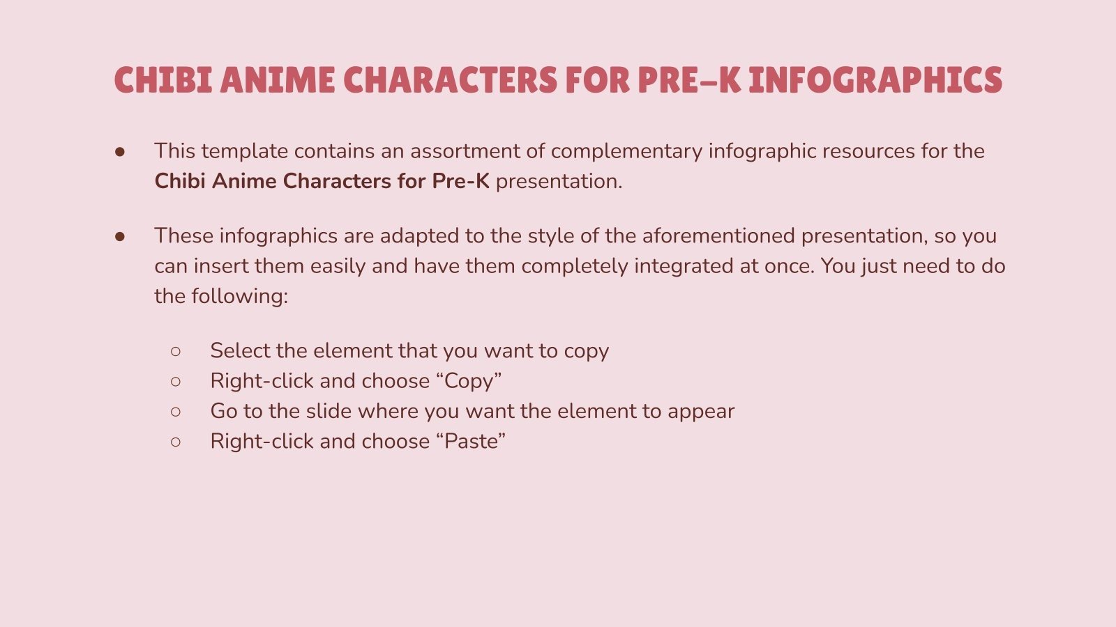 Chibi Anime Characters for Pre-K Infographics