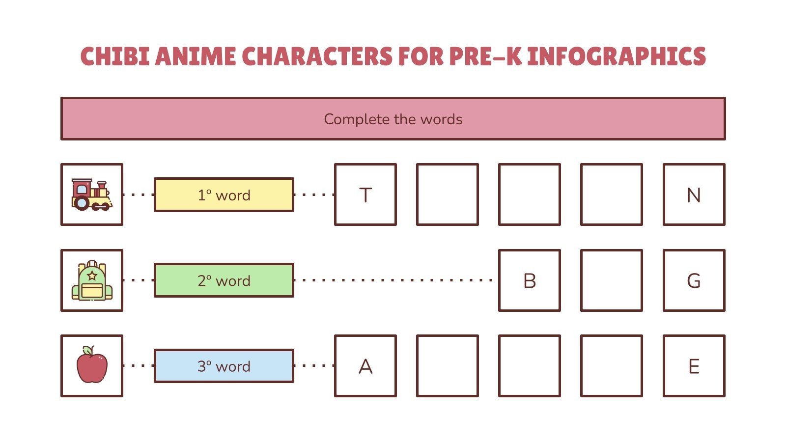 Infografías de personajes chibi | Google Slides y PowerPoint