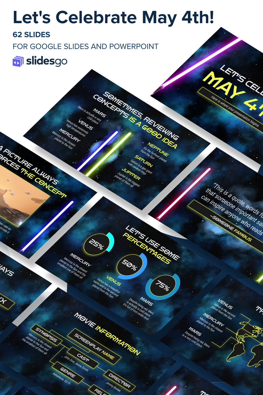 Galactic Neon Theme | Google Slides & PPT