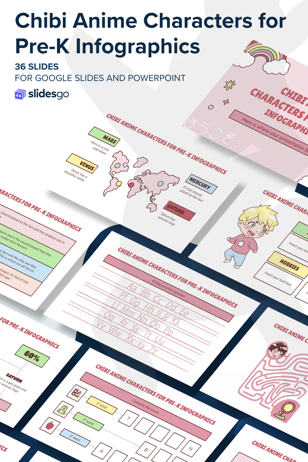 Chibi Anime Characters for Pre-K Infographics