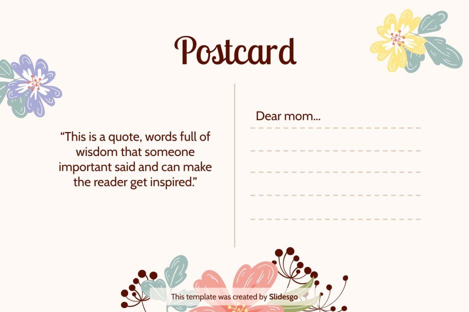 Mother's Day Postcards | Google Slides & PPT