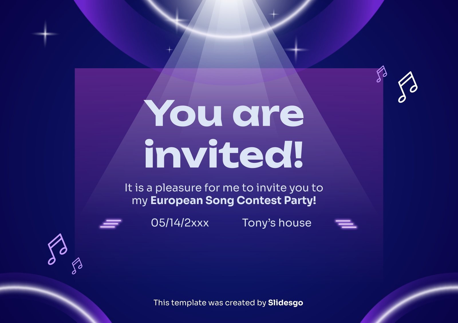 Europe Song Contest Party Invitation | Google Slides & PPT