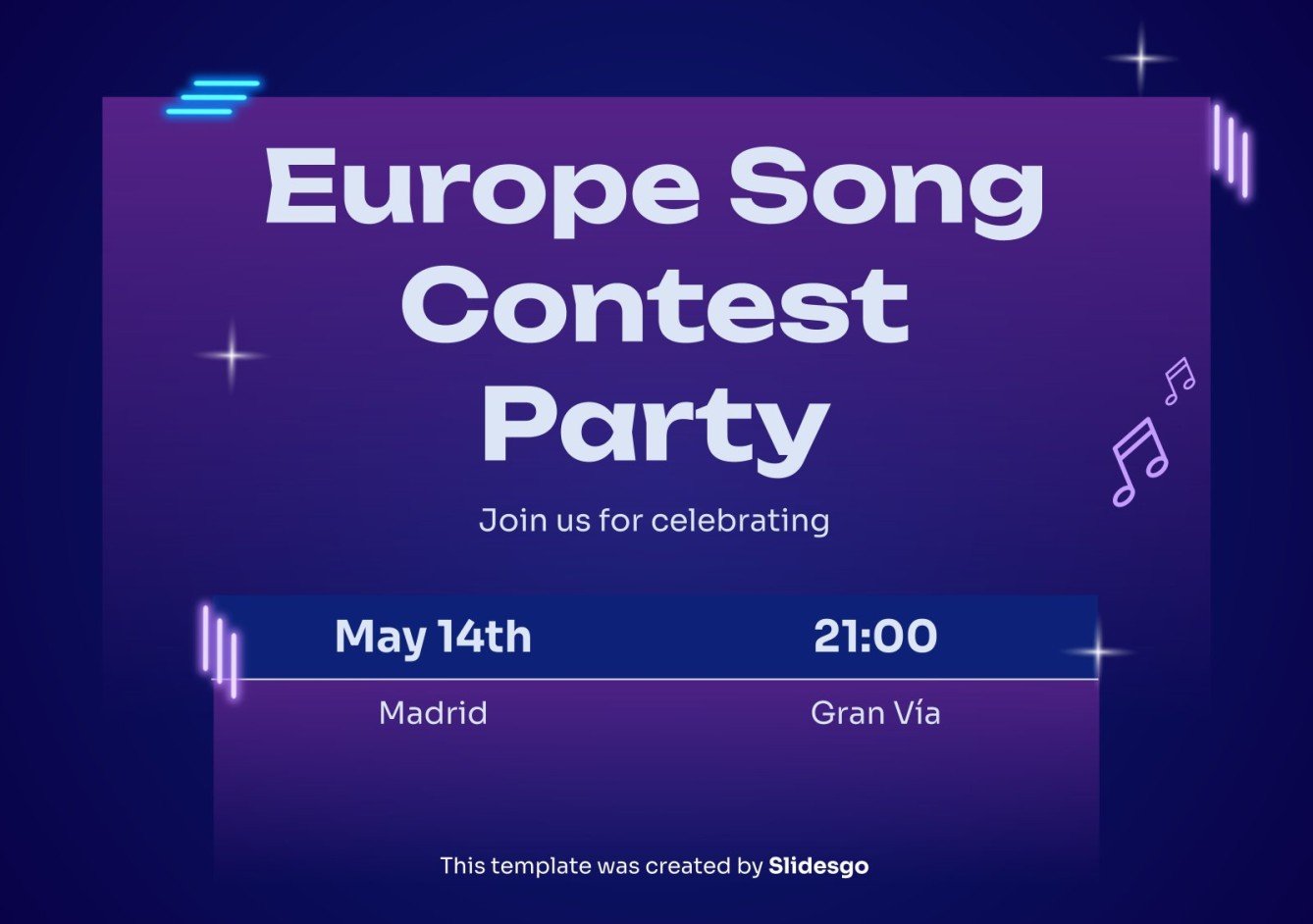 Europe Song Contest Party Invitation | Google Slides & PPT