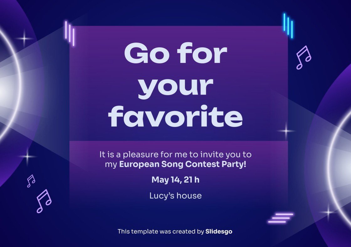 Europe Song Contest Party Invitation | Google Slides & PPT