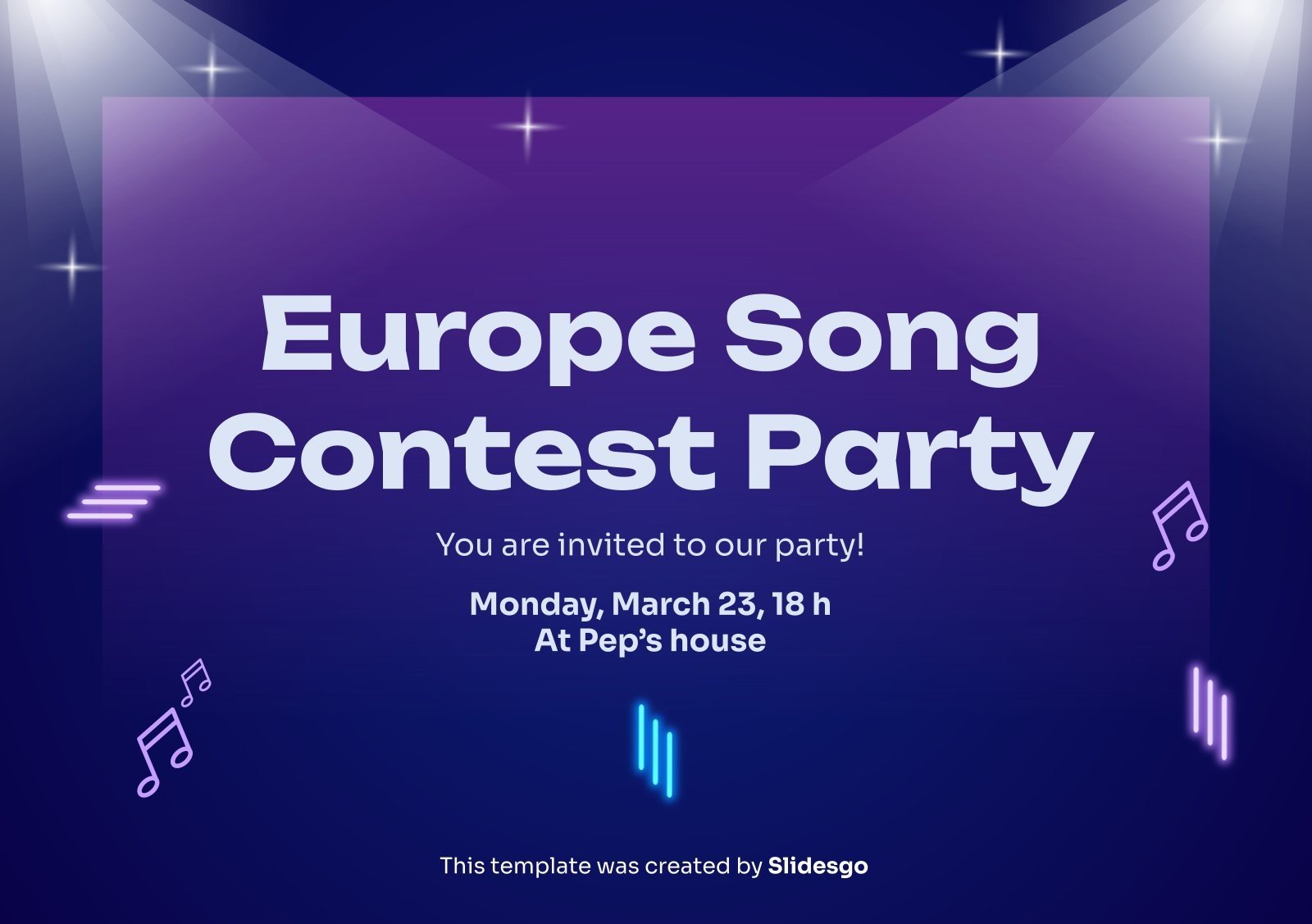 Europe Song Contest Party Invitation | Google Slides & PPT