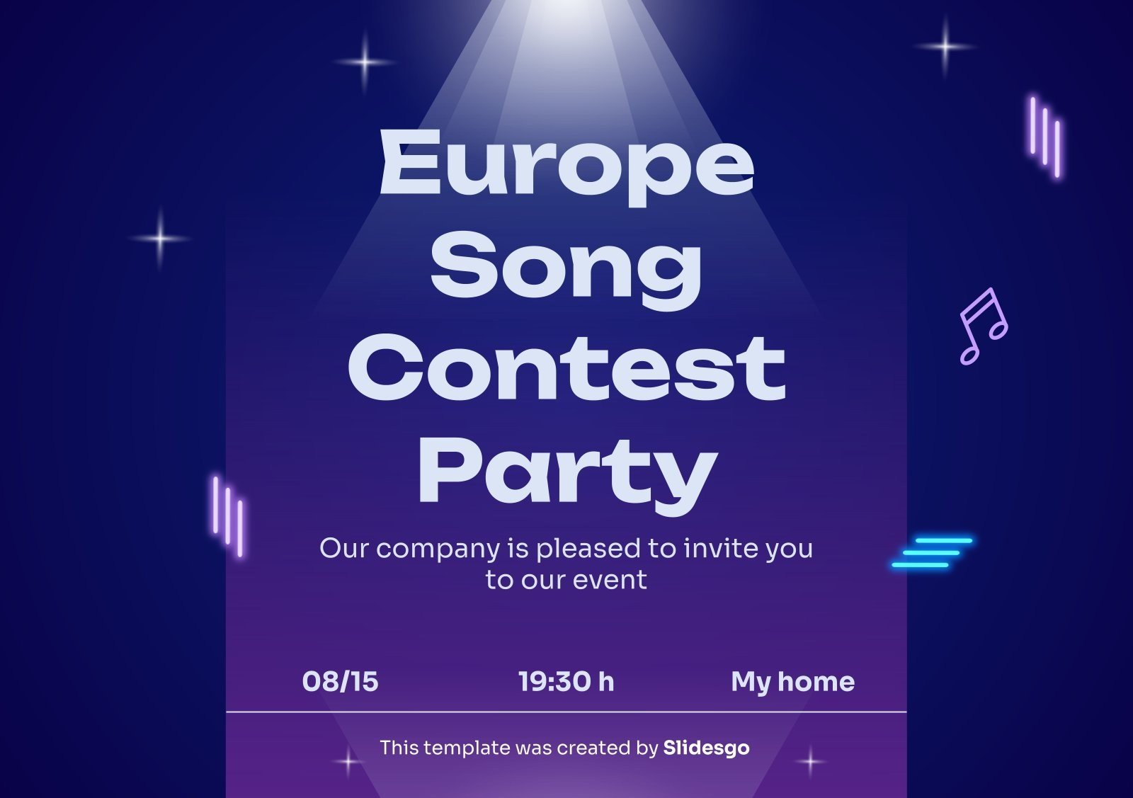 Europe Song Contest Party Invitation | Google Slides & PPT