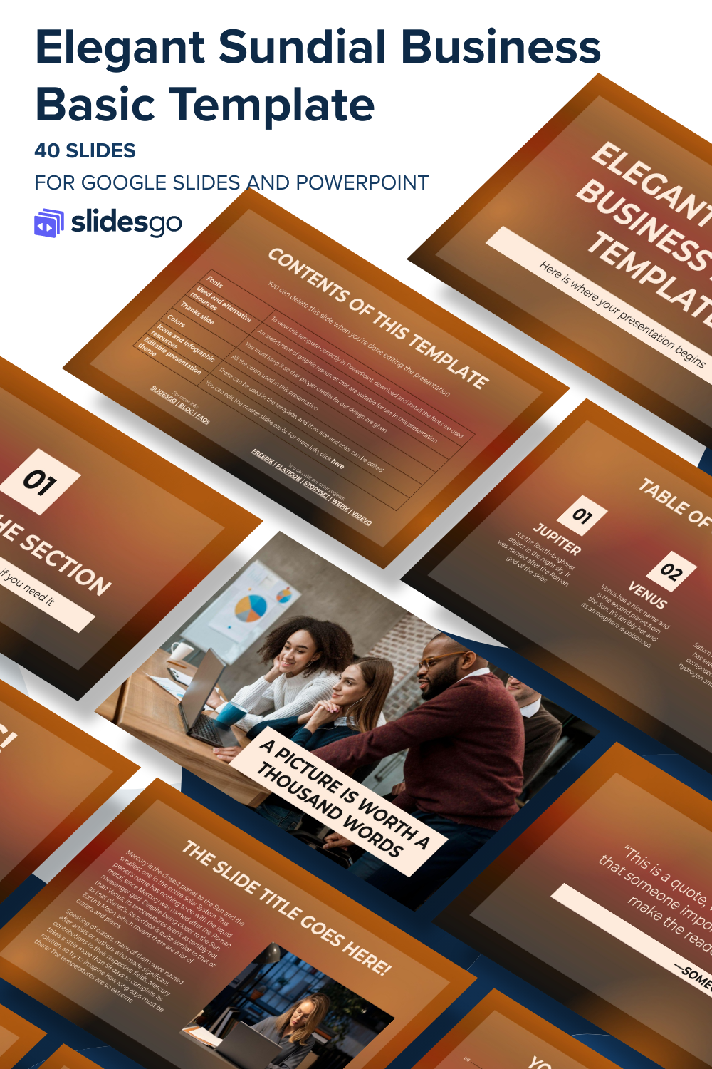 Elegant Sundial Business Basic Template | Google Slides