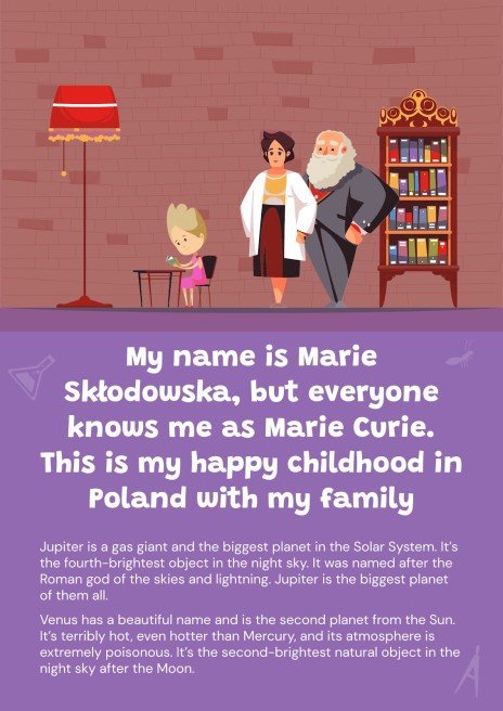 The Scientist Marie Curie Storybook | Google Slides & PPT
