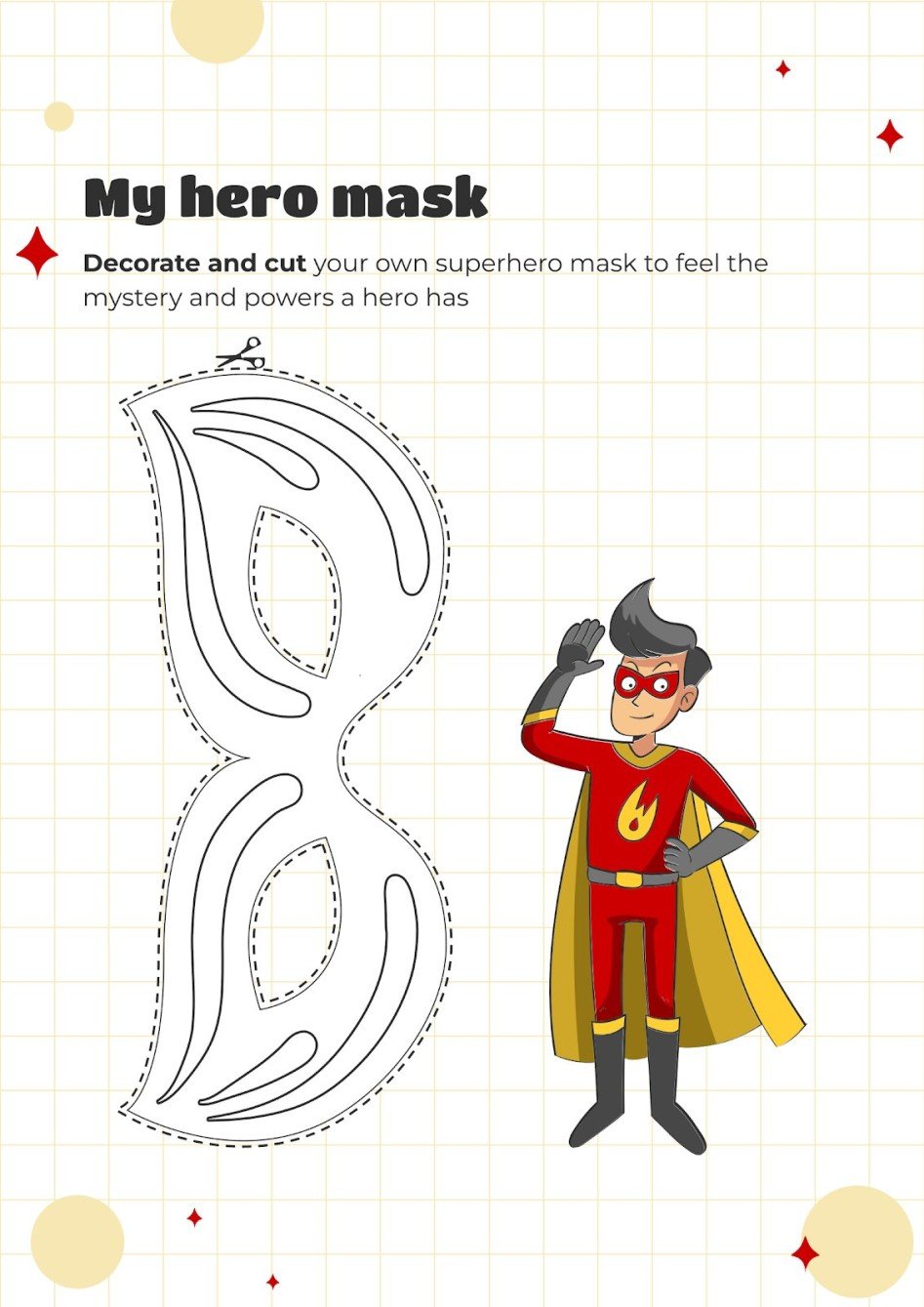 Fichas de actividades para preescolar: Dibujando a mi héroe