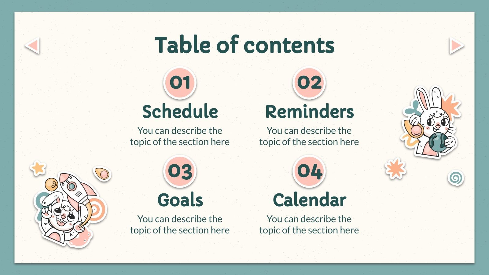 Bunnies Planner for Pre-K | Google Slides & PPT