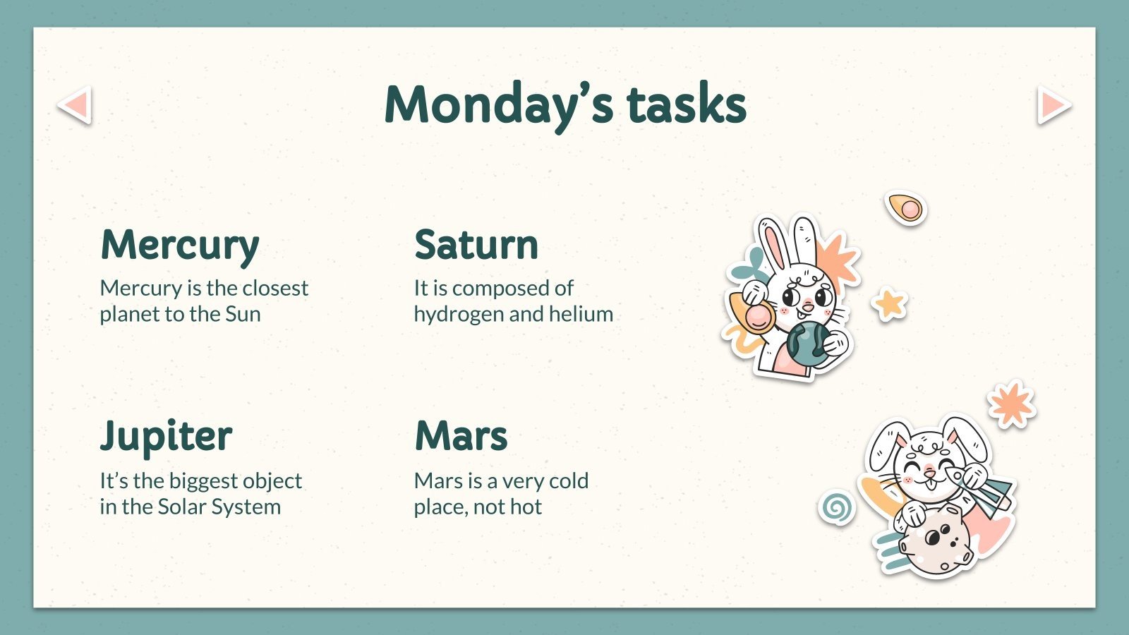 Bunnies Planner for Pre-K | Google Slides & PPT