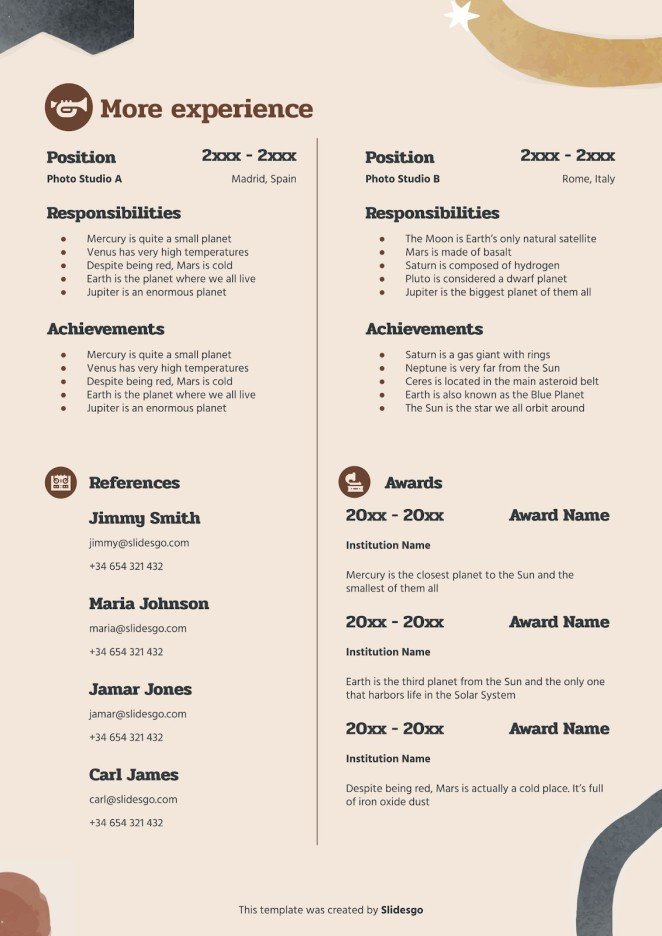 Bohemian Resume | Google Slides & PowerPoint template