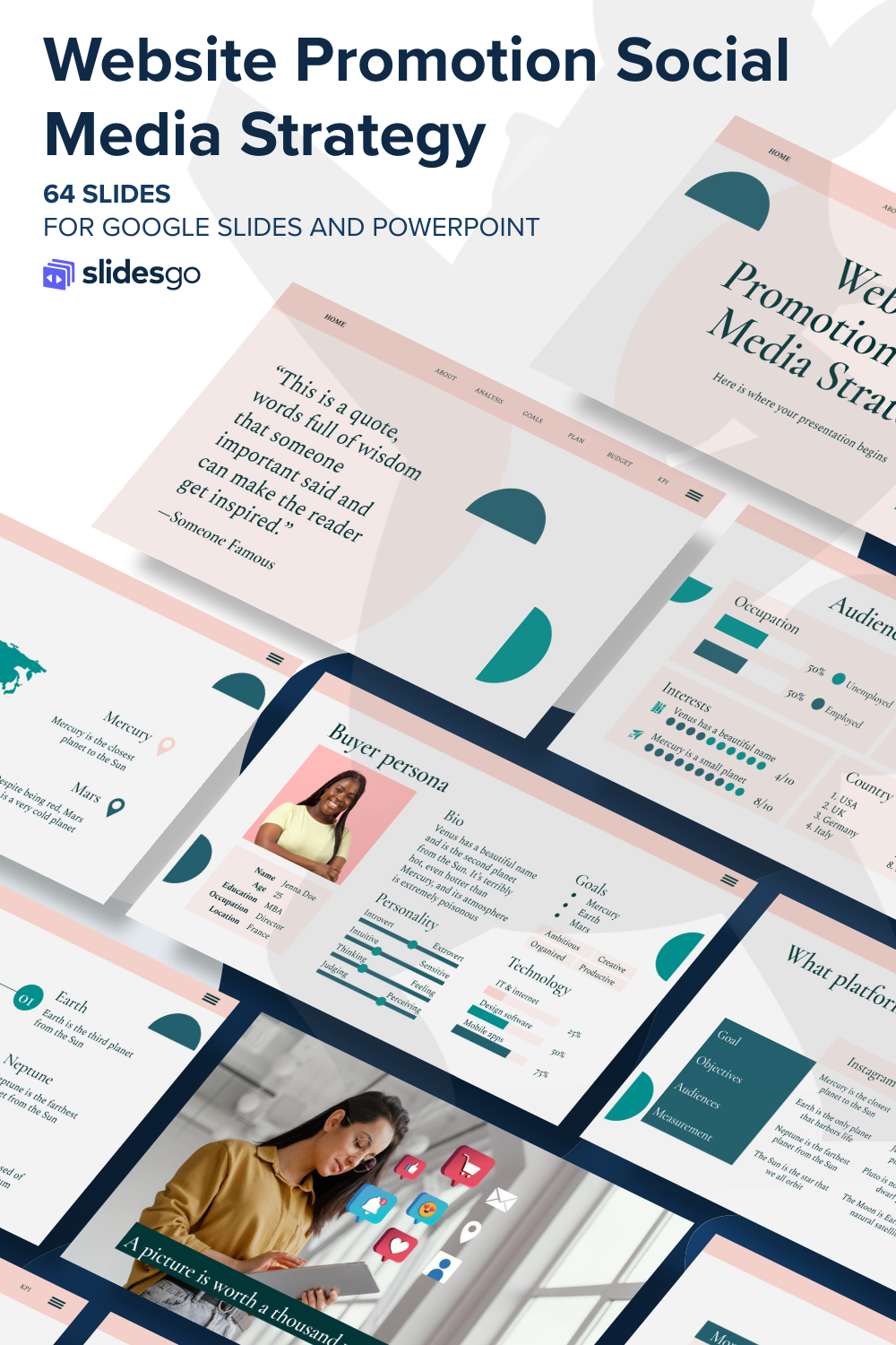 Website Promotion Social Media Strategy | Google Slides