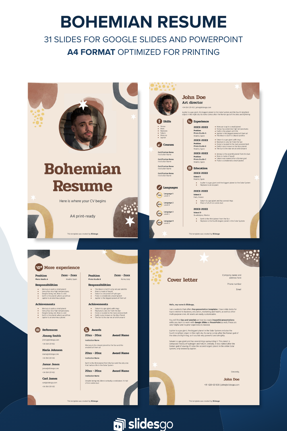 Bohemian Resume | Google Slides & PowerPoint template