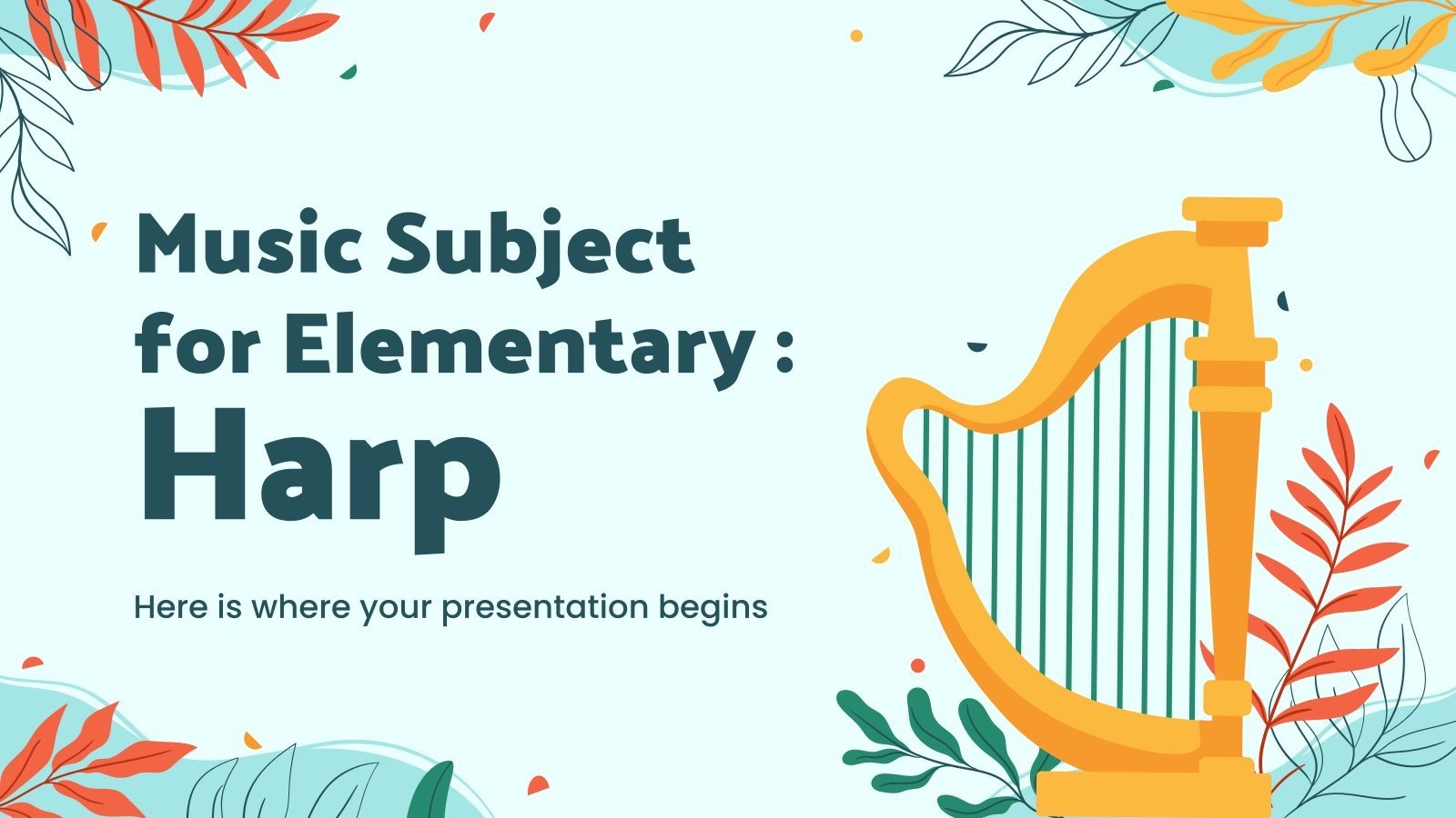 Music Subject for Elementary: Harp | Google Slides & PPT