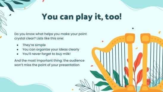 Music Subject for Elementary: Harp | Google Slides & PPT