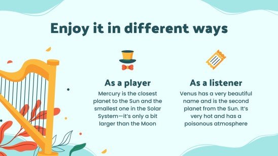 Music Subject for Elementary: Harp | Google Slides & PPT