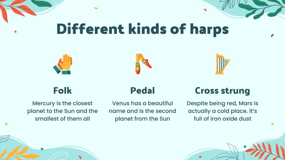 Music Subject for Elementary: Harp | Google Slides & PPT