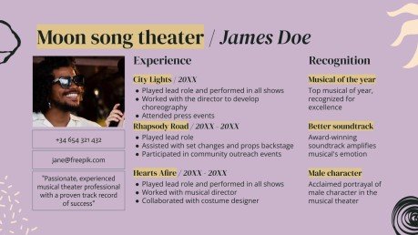 Musical Theater Portfolio | Google Slides & PowerPoint