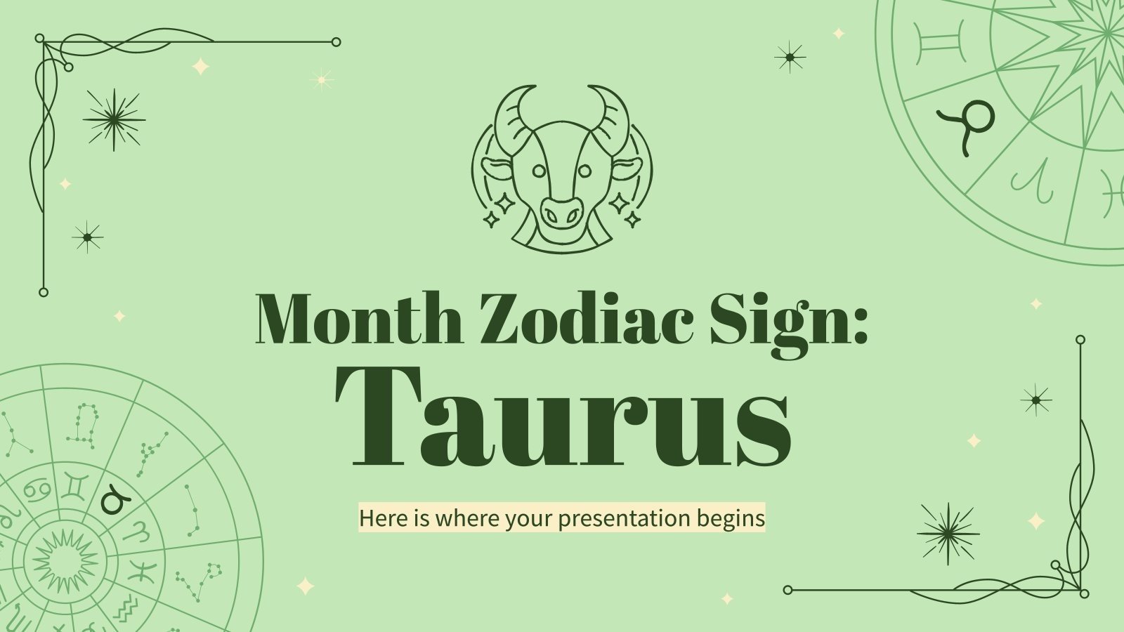 Month Zodiac Sign: Taurus | Google Slides & PowerPoint