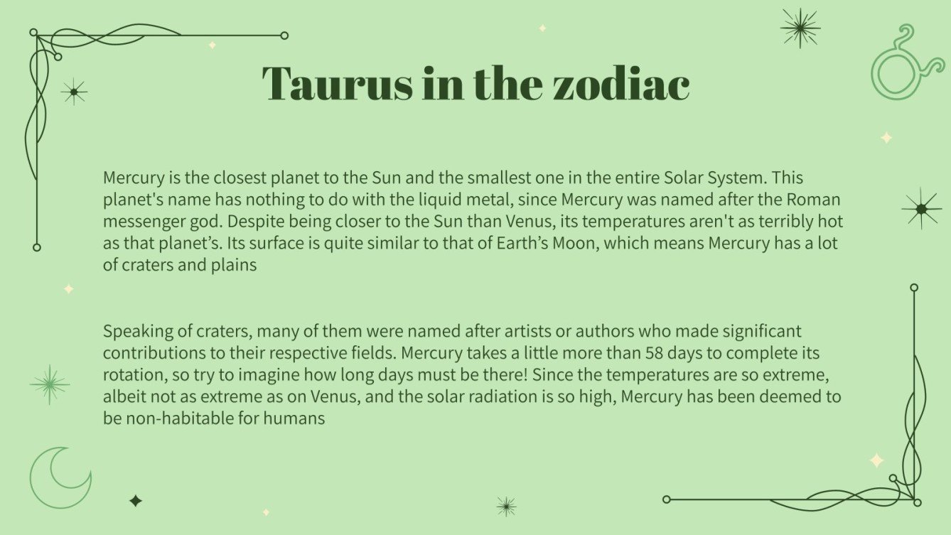 Month Zodiac Sign: Taurus | Google Slides & PowerPoint