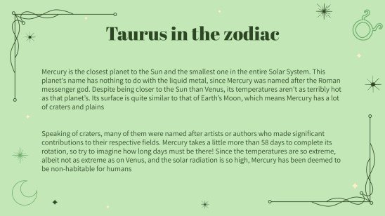 Month Zodiac Sign: Taurus | Google Slides & PowerPoint