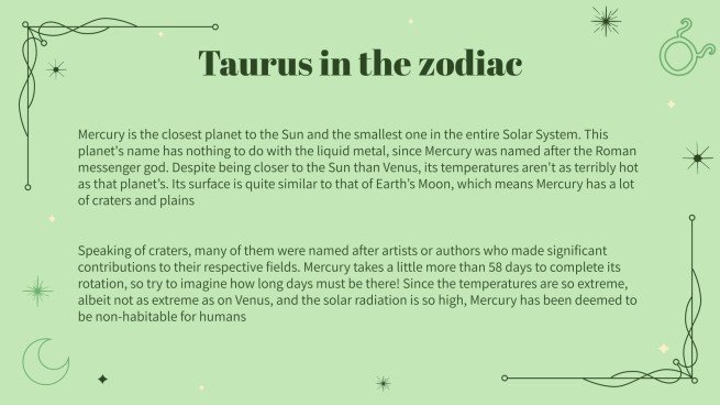 Month Zodiac Sign: Taurus | Google Slides & PowerPoint
