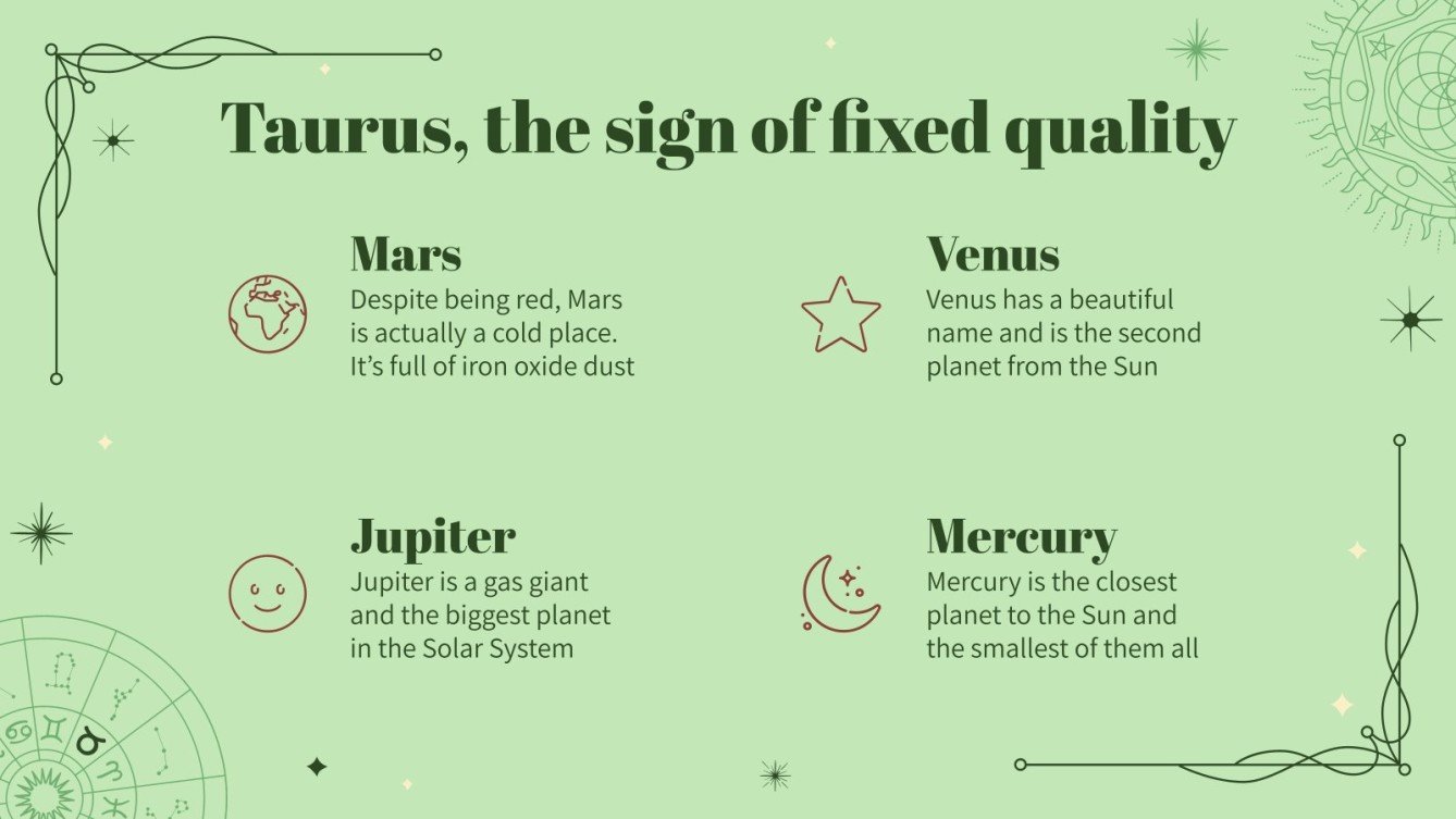 Month Zodiac Sign: Taurus | Google Slides & PowerPoint