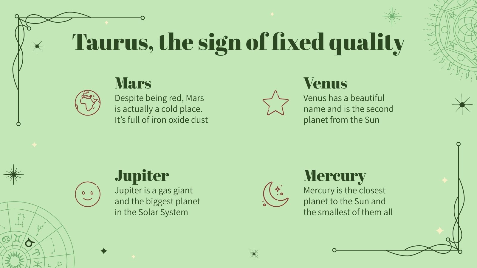 Month Zodiac Sign: Taurus | Google Slides & PowerPoint