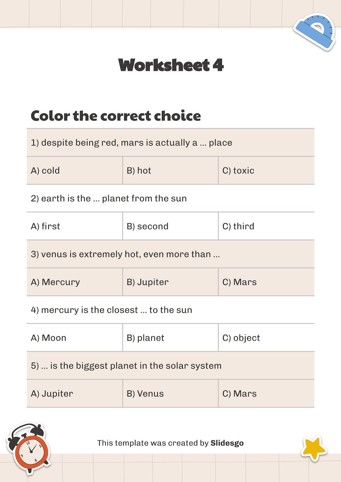 Fichas de examen de opción múltiple para secundaria