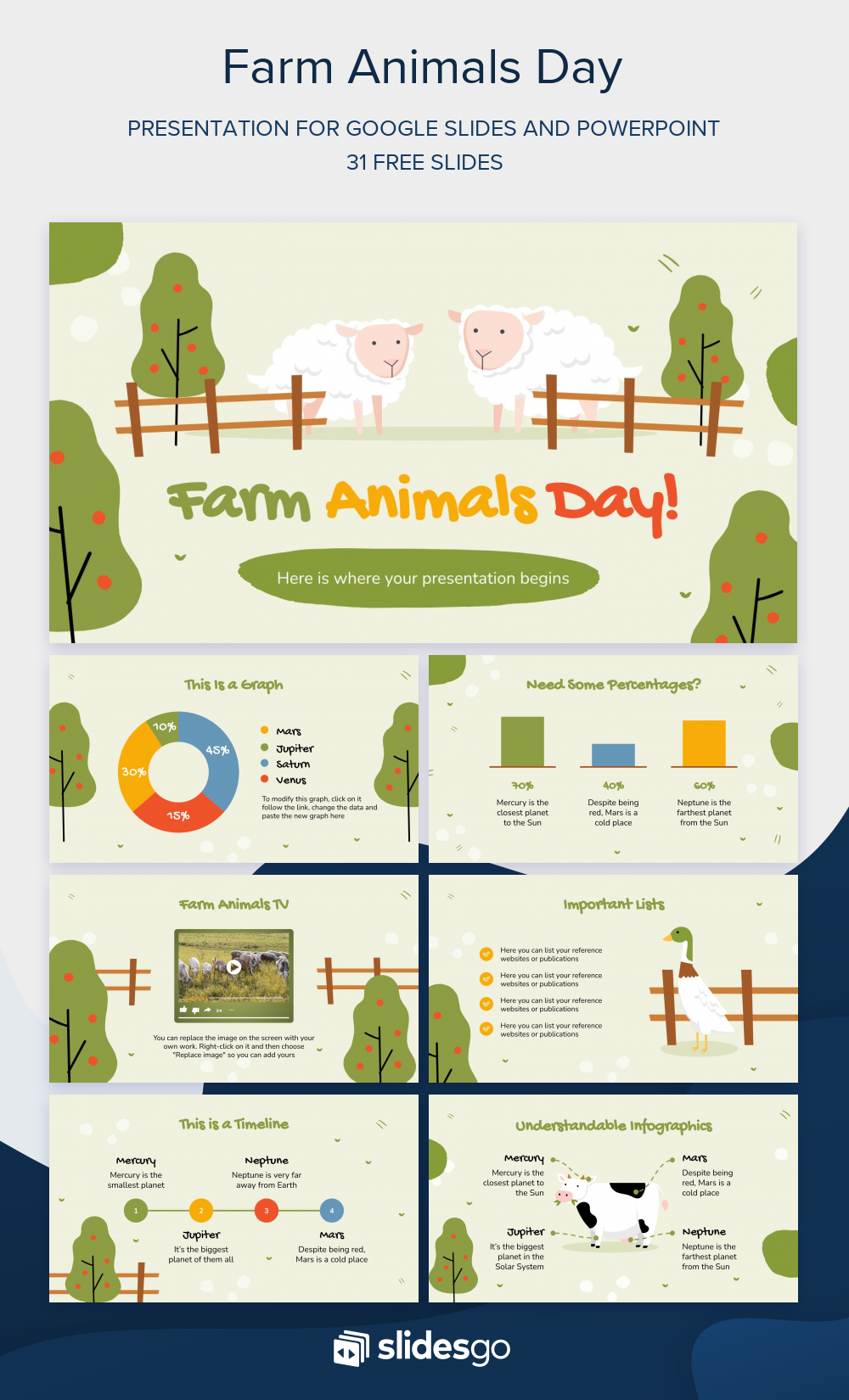 Farm Animals Day | Google Slides and PowerPoint template