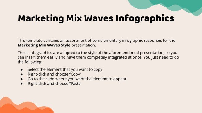 Marketing Mix Waves Style Infographics | Google Slides