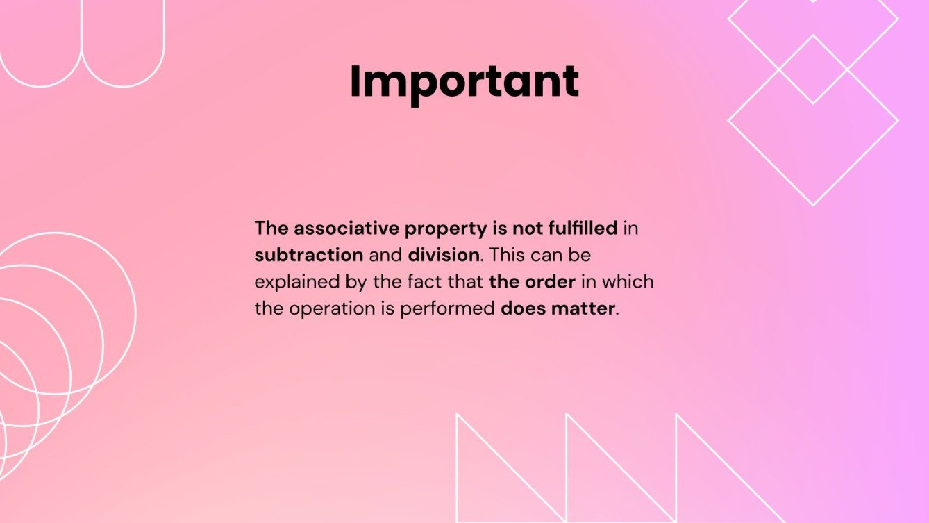 Associative, Commutative and Distributive Properties